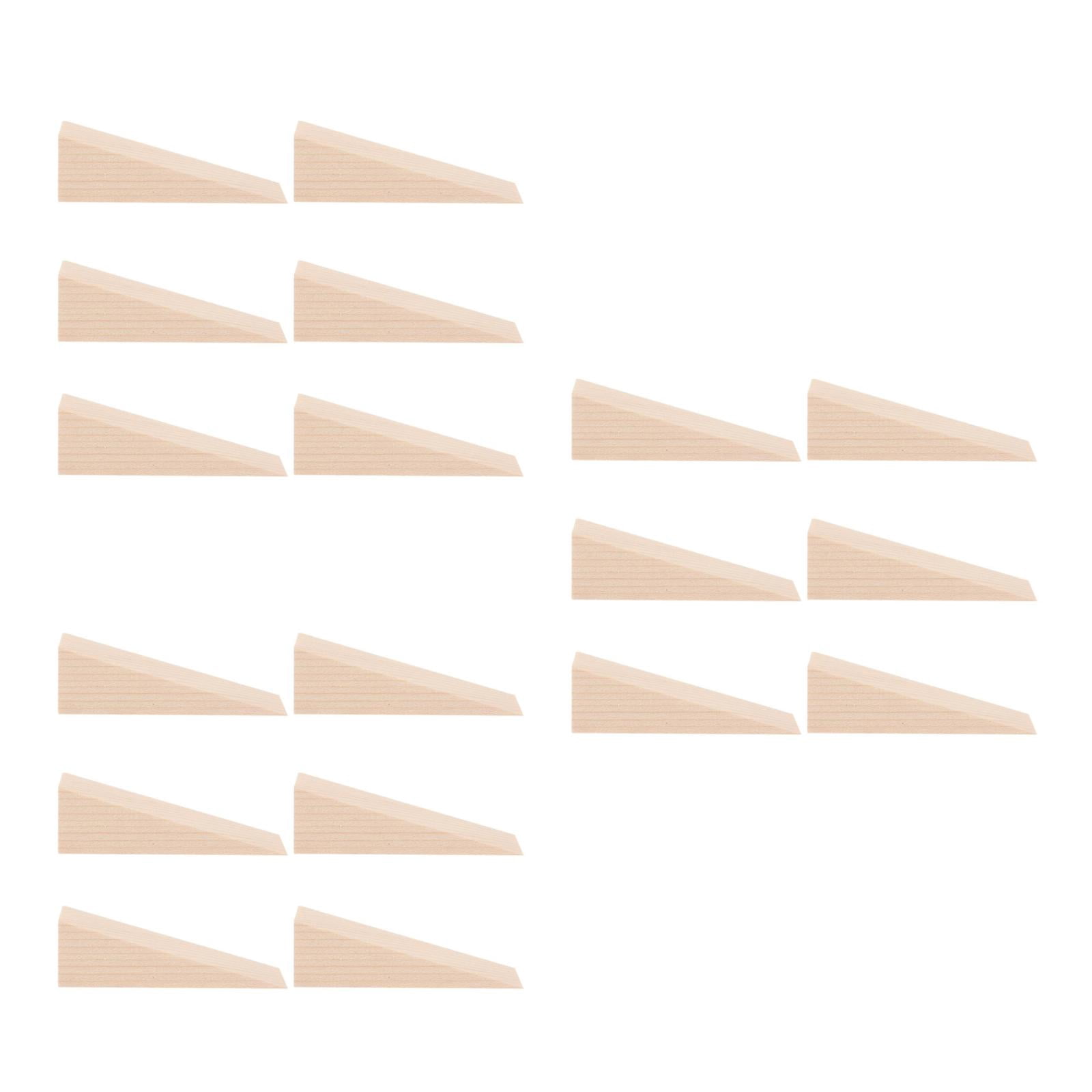 Raindrops 18 pcs Non-Slip Wooden Door Stopper Triangle Door Wedge Wood ...