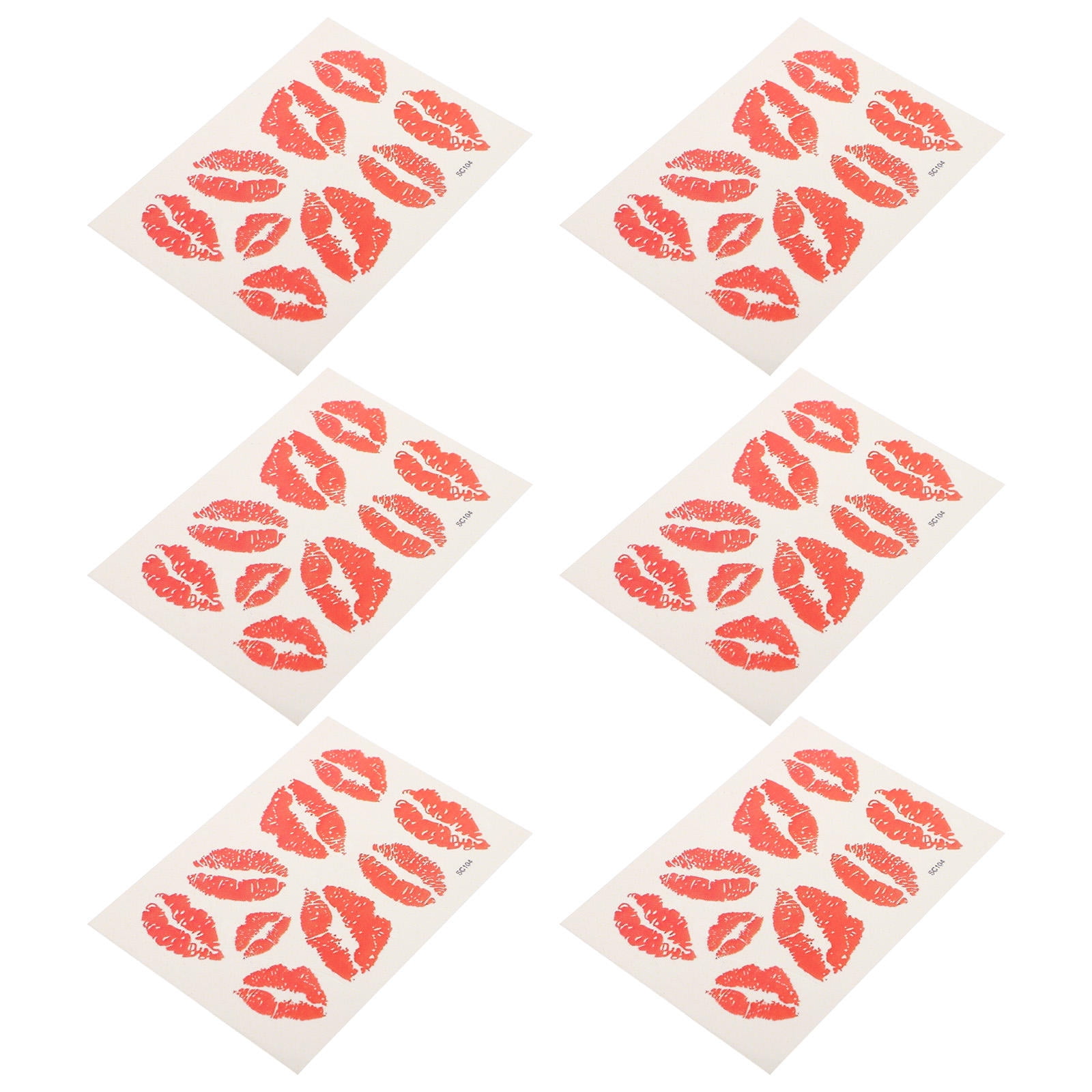 Raindrops 18 pcs Red Lip Stickers Kiss Stickers Decals Temporary ...