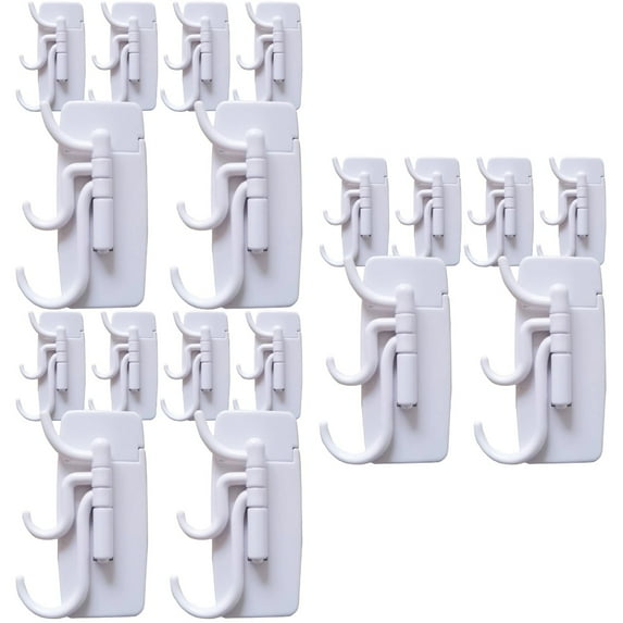 Raindrops 18 pcs Vertical Hook Rack Adhesive Swivel Wall Hooks Multi ...