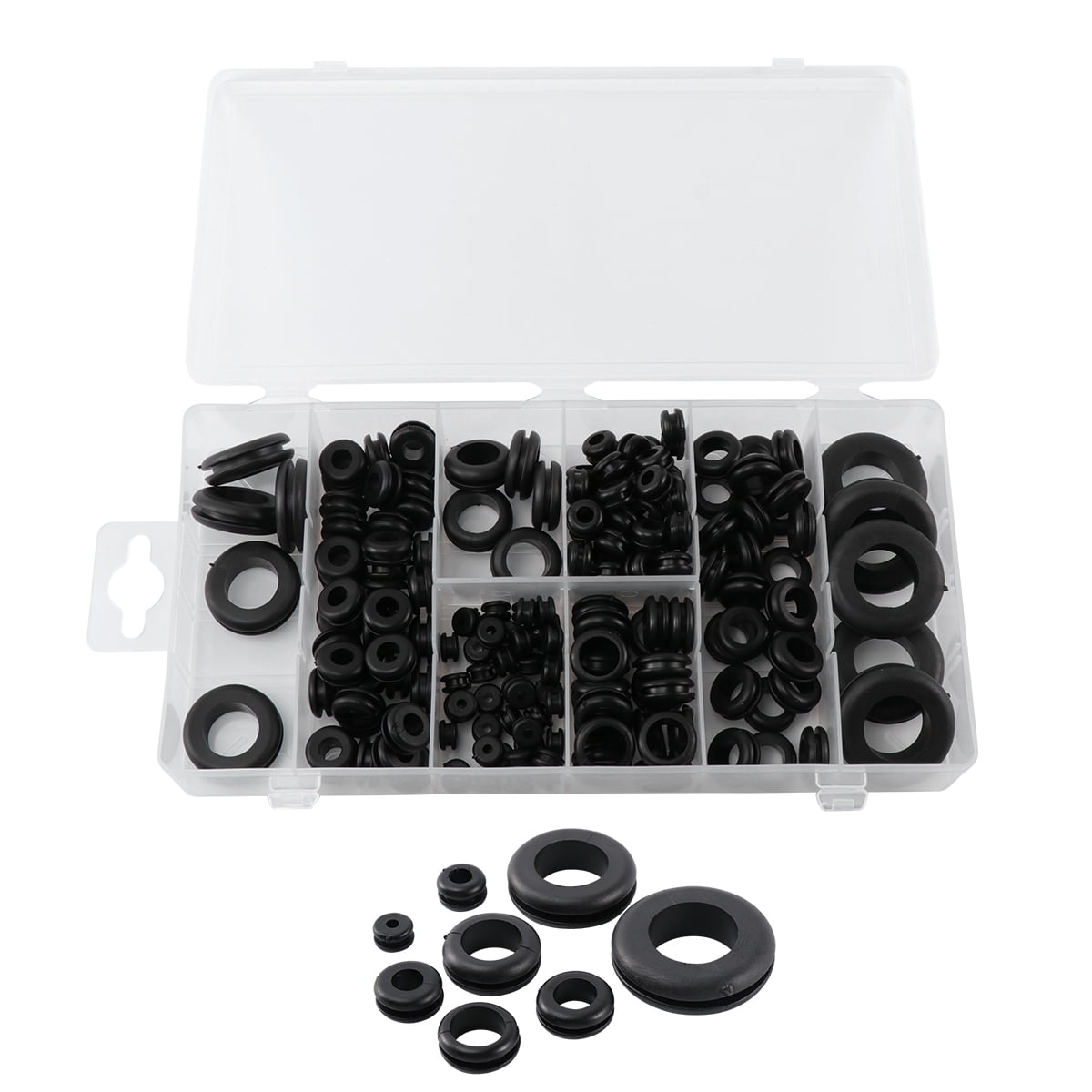 Raindrops Black Rubber Grommet Set for Home Use 180pcs Lightweight Seal ...