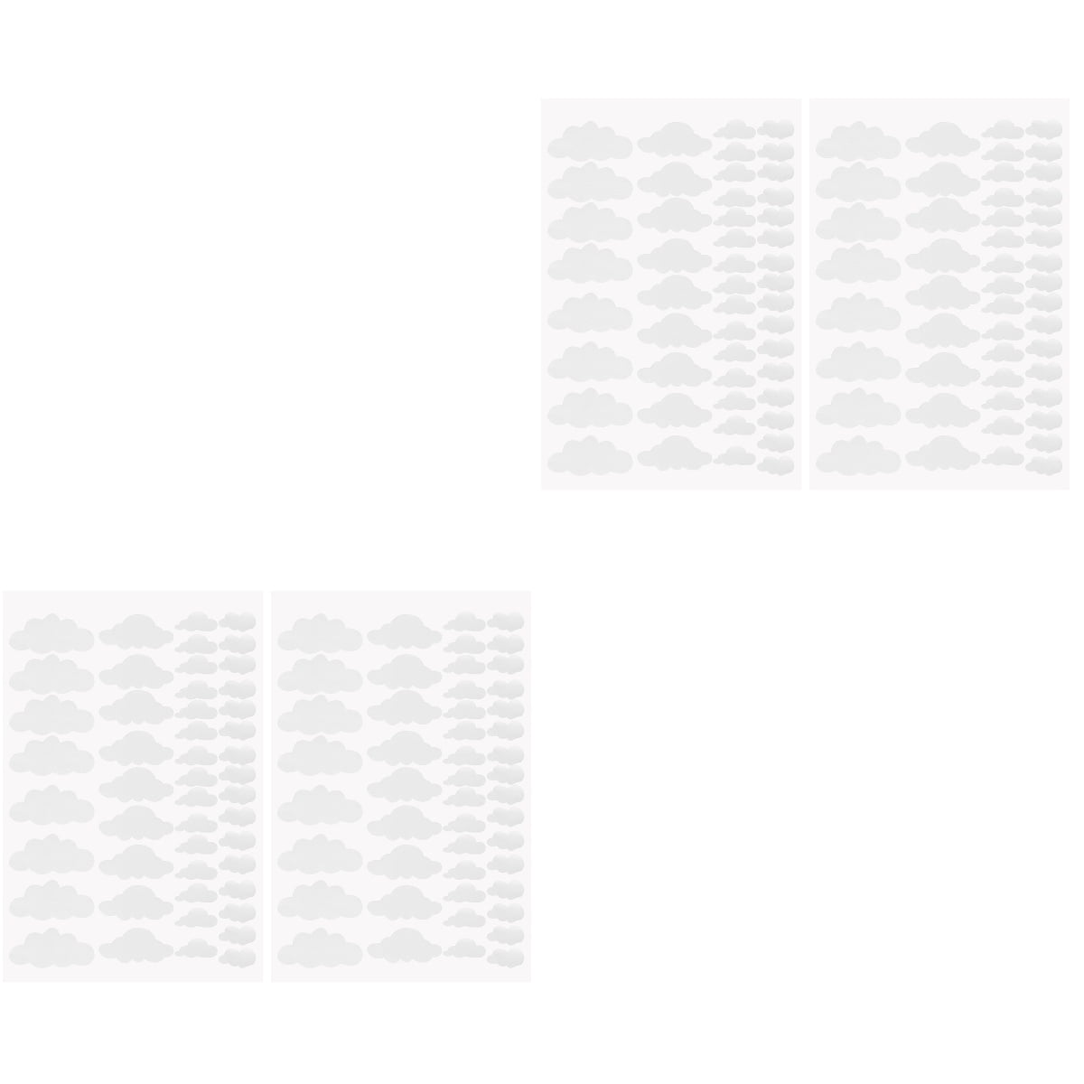 Raindrops 192 pcs White Cloud Design Wall Sticker Assorted Cloud ...