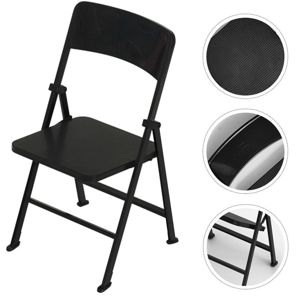 Raindrops 19Set Mini Folding Chair for Dollhouse in Black PVC Suitable ...