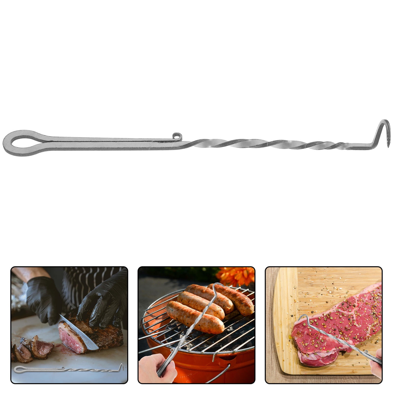 Raindrops 1Pack Bbq Food Flipper Hooks Stainless Steel Meat Flipping ...