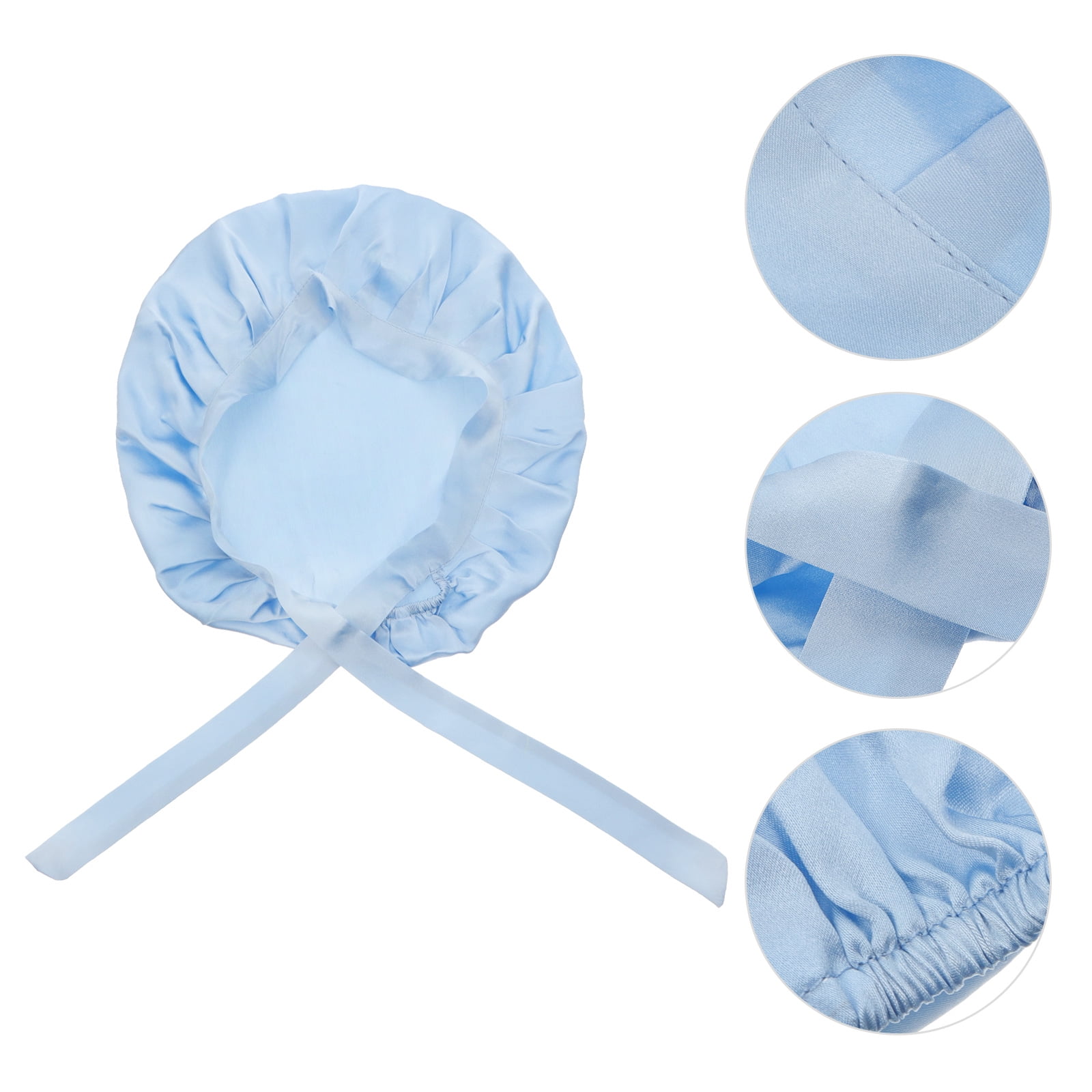 Raindrops 1Pack Blue Adjustable Sleep Cap Silk for Women Hair Wrapping ...