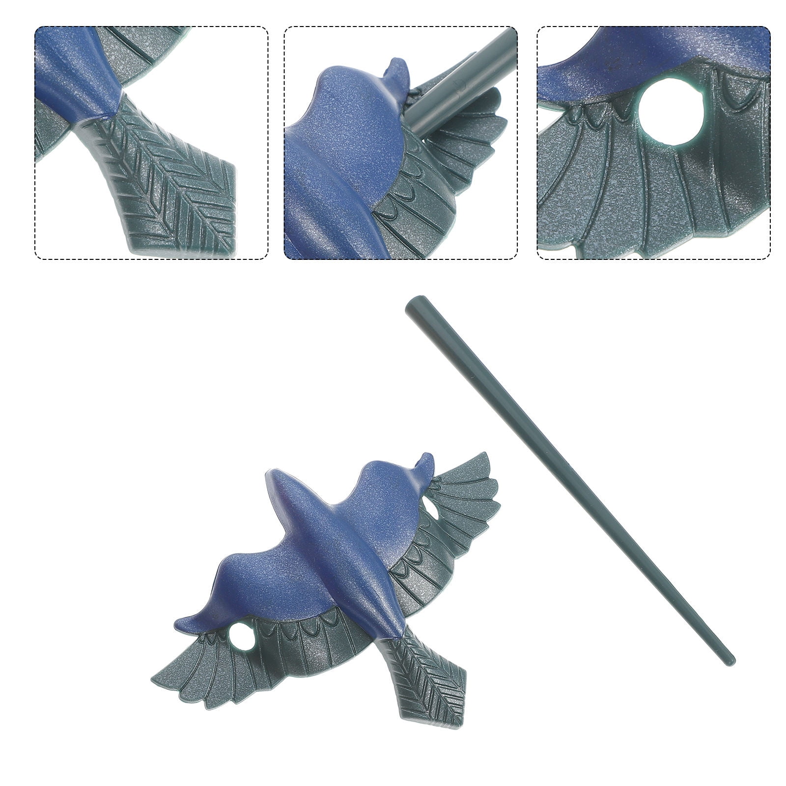 Raindrops 1Pack Blue Plastic Bun Clips for Hair with Bird-Shaped Design ...