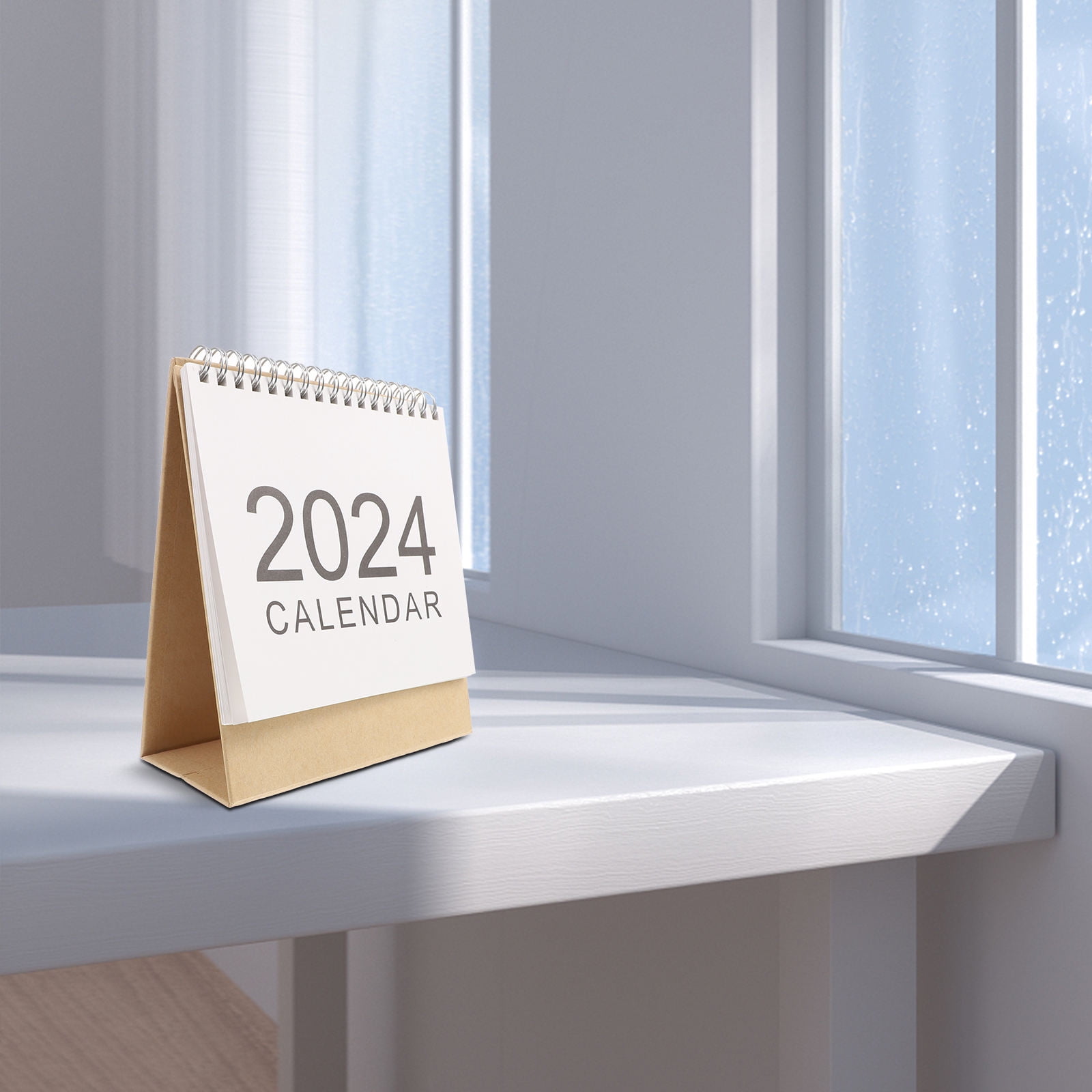 Raindrops Small Desktop Calendar 2024 Monthly Calendar Multi White ...