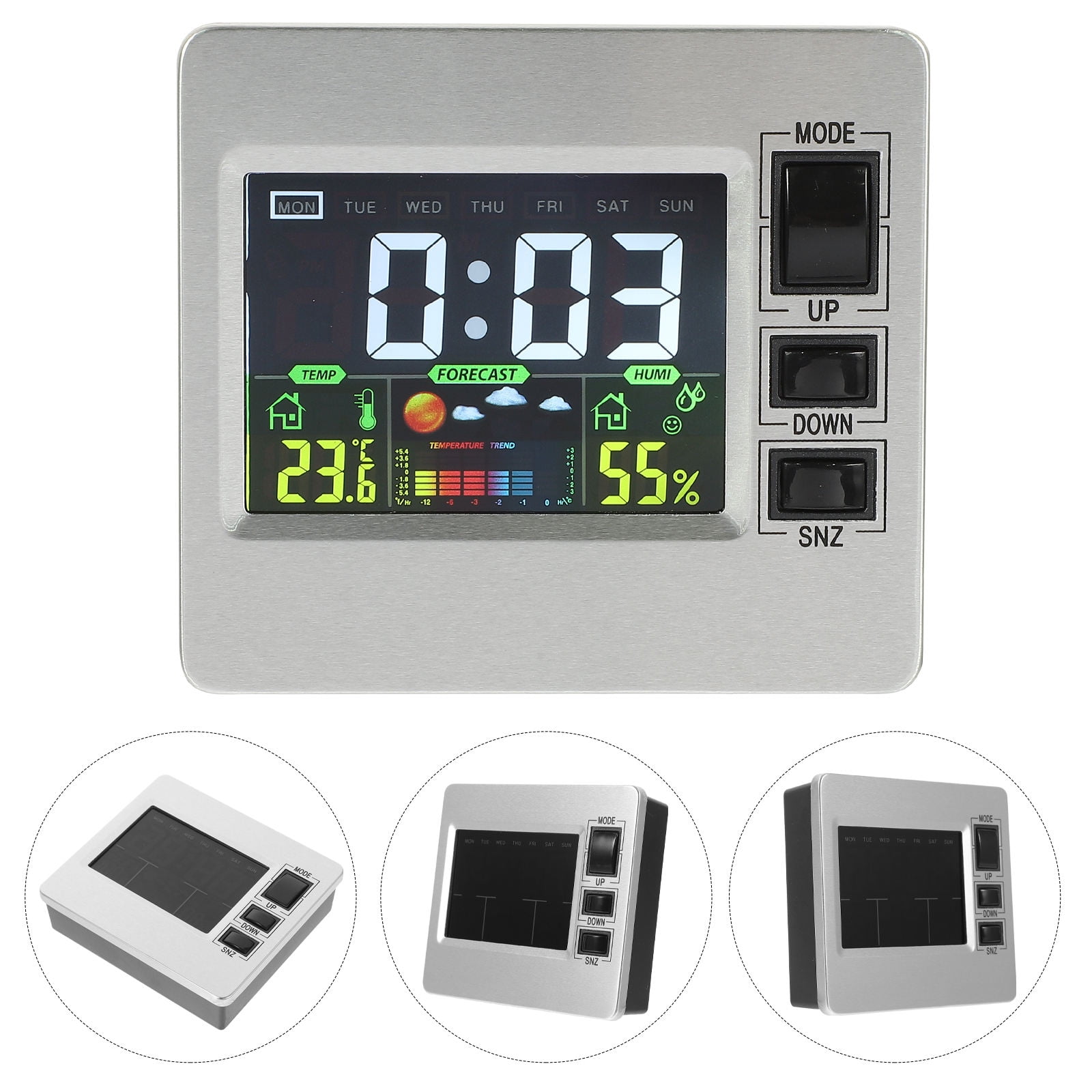 Raindrops 1Pack Desk Alarm Clocks With Temperature Display And For ...