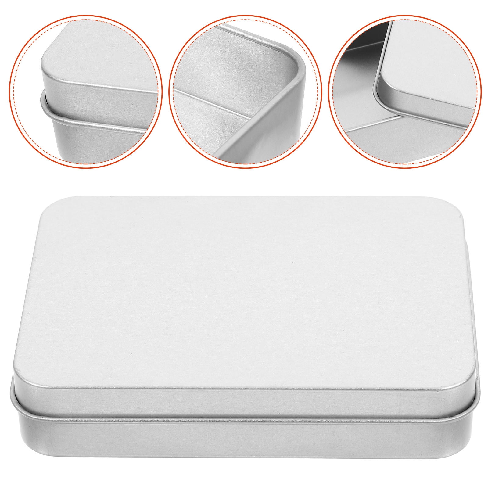 Raindrops Tin Storage Box Rectangular Tin Container Tinplate Silver ...