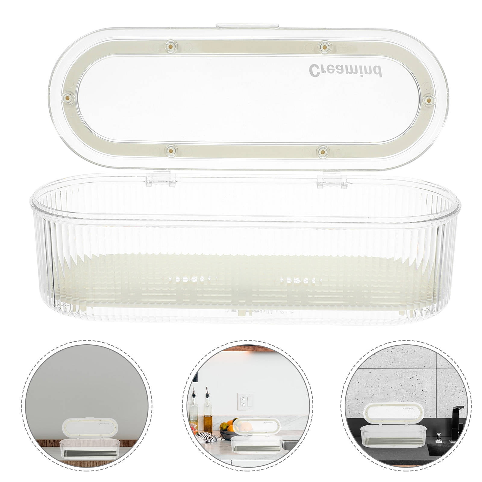Raindrops 1Pack Kitchen Utensil Tray Utensil Storage Box with Lid for ...