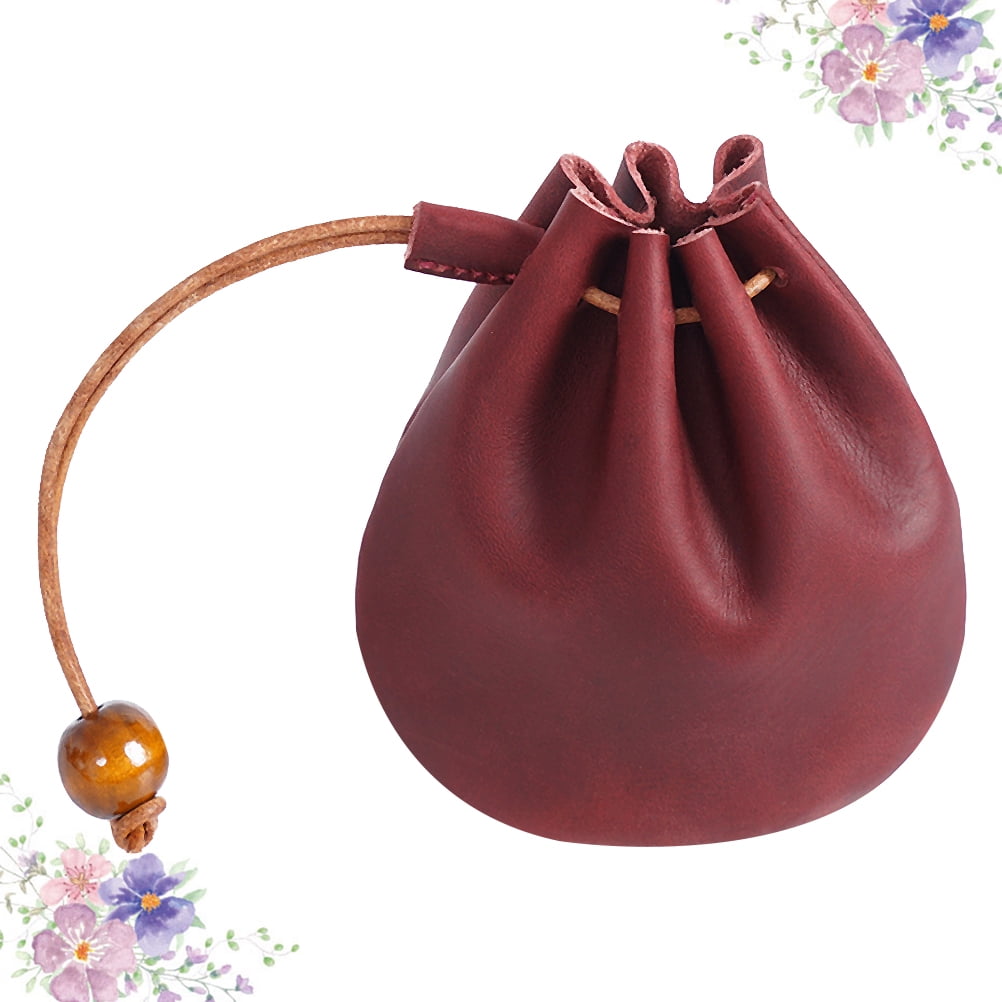 Raindrops 1Pack Leather Small Pouch Coin Storage Bag Slim Design Dark ...