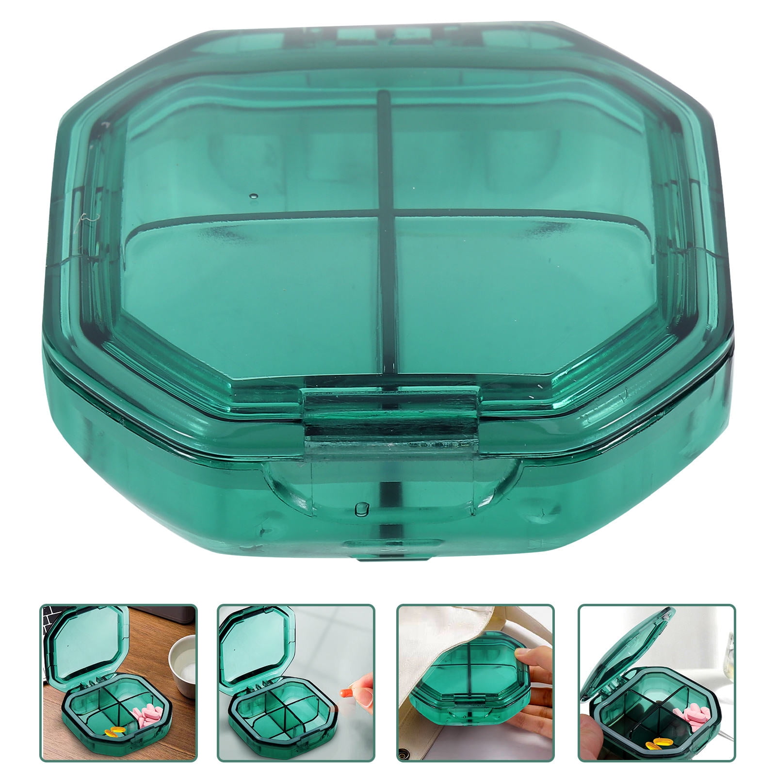 Raindrops 1Pack Medication Storage Box Compact Pill Case 6.2X6.2X2.5in ...