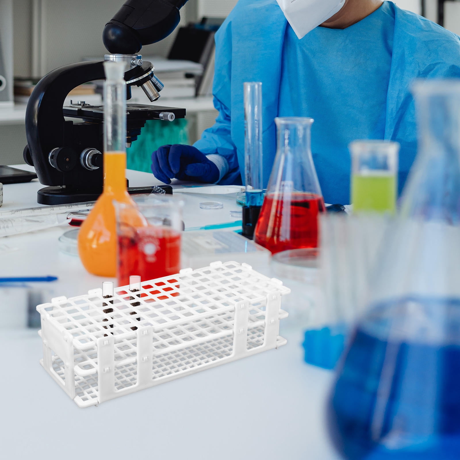 Raindrops 1Pack Plastic Test Tube Storage Rack with Tidy Function for ...