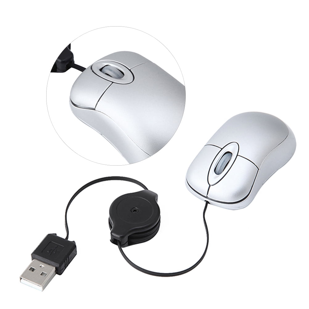 Raindrops 1Pack Retractable Mouse with 3-Way Scroll Wheel for Office ...