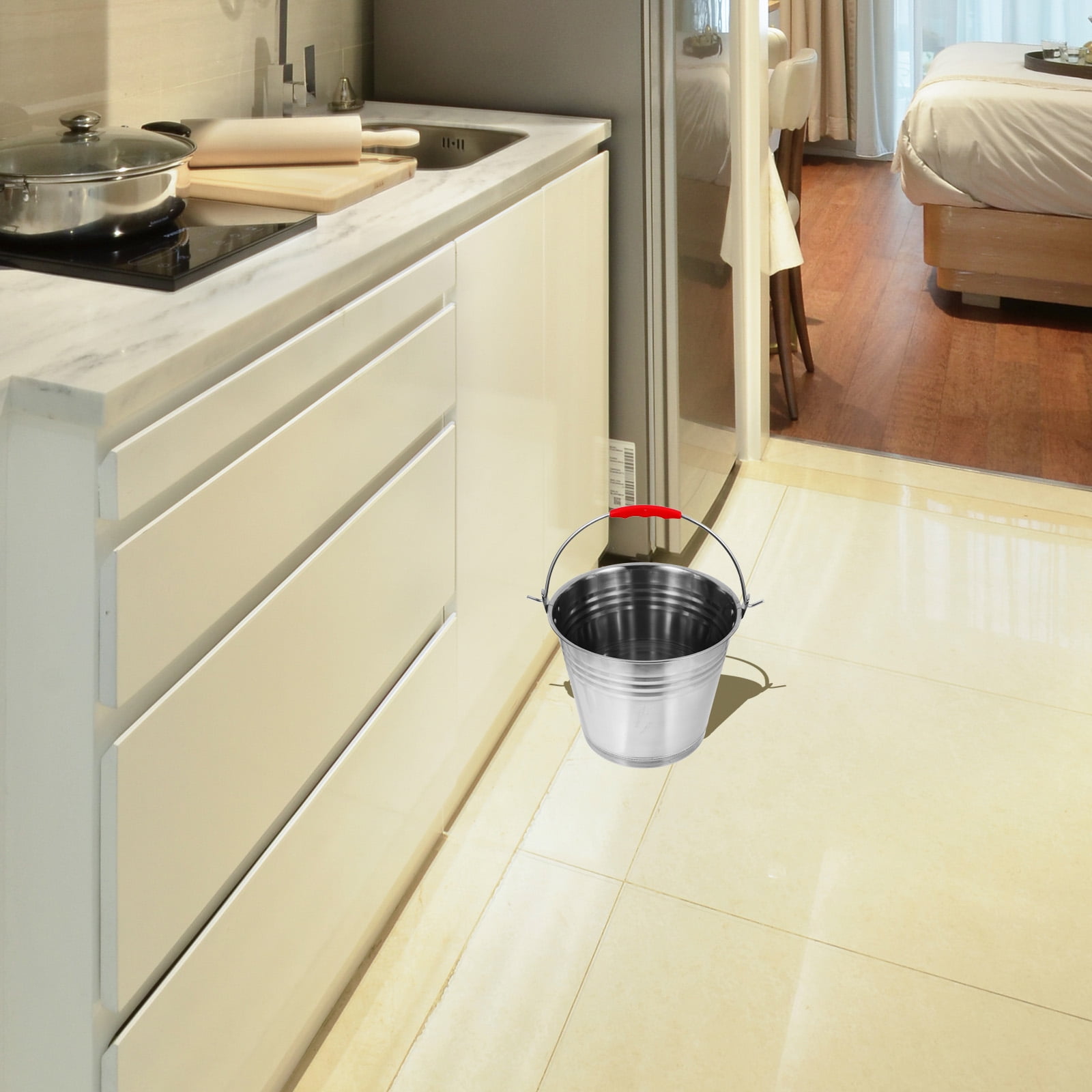 Raindrops 1Pack Silver Stainless Steel Bucket for Collapsable Bucket in ...