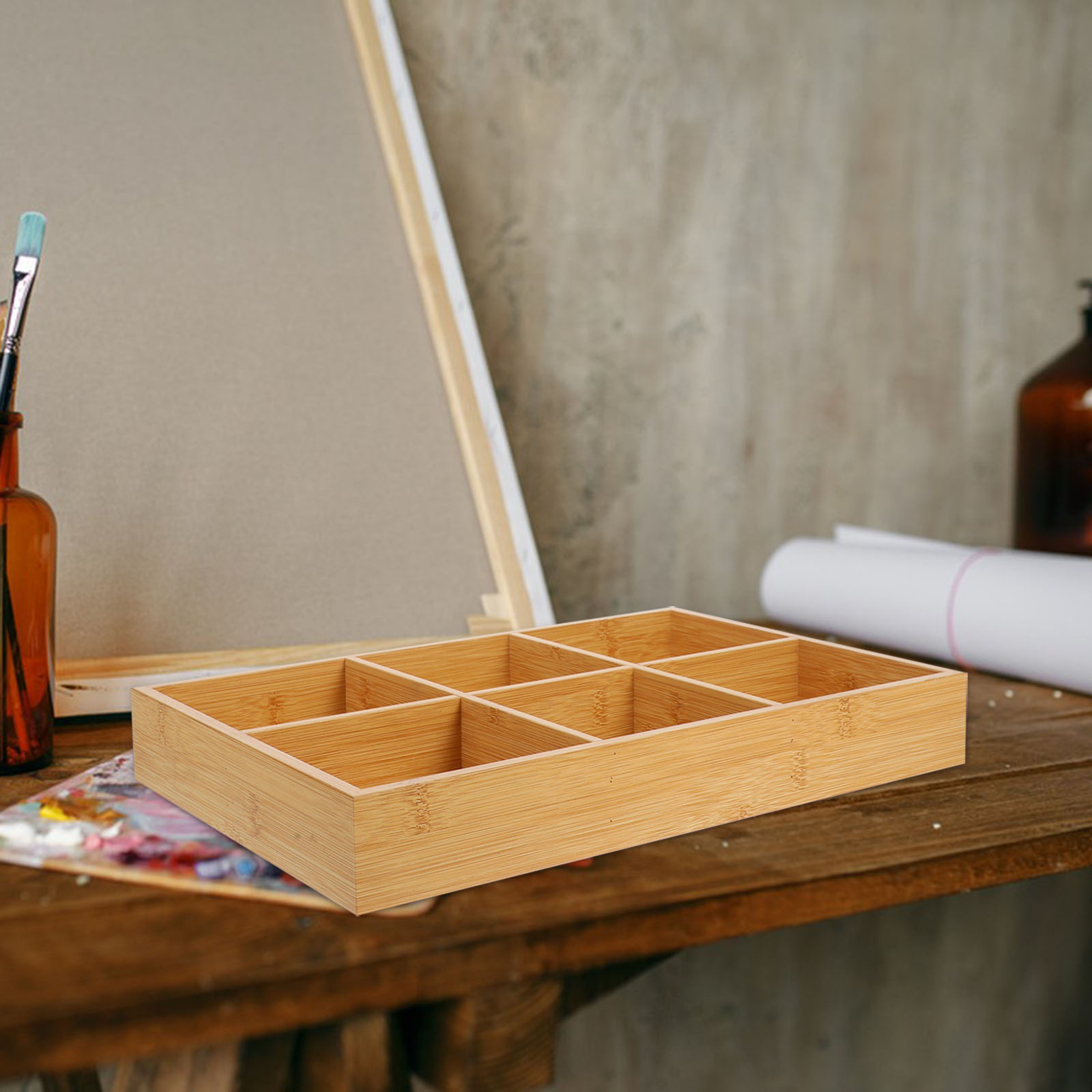 Raindrops 1Pack Wood Divided Serving Tray Khaki Color Sectioned Serving ...