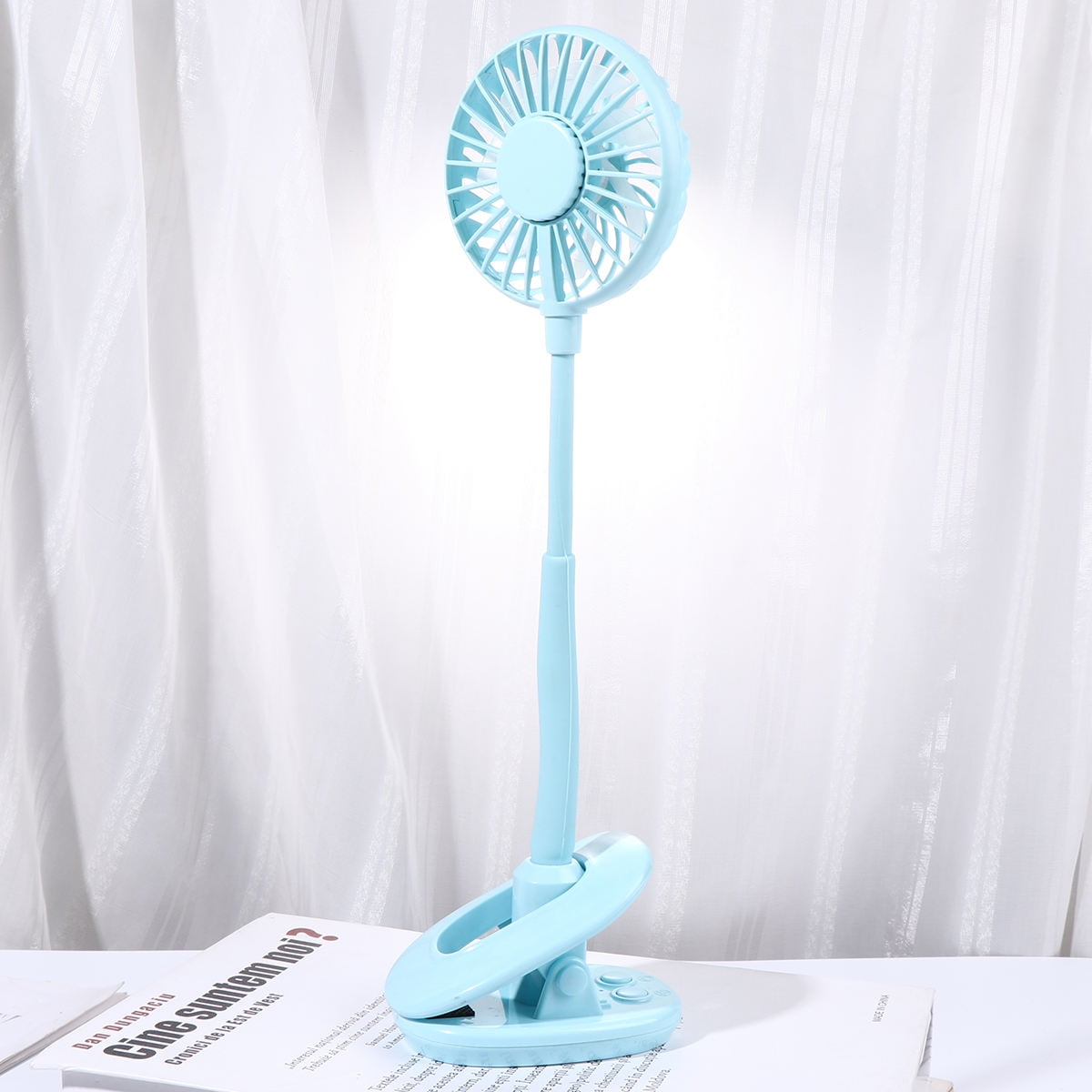 Raindrops Fan with LED Light for Decoration USB Powered Desk Lamp with ...