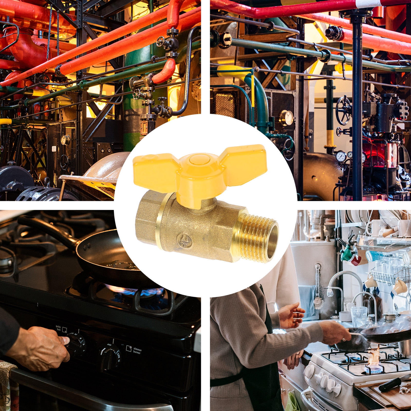 Raindrops 1Pcs Golden Brass Ball Valves for Natural Gas Systems with ...