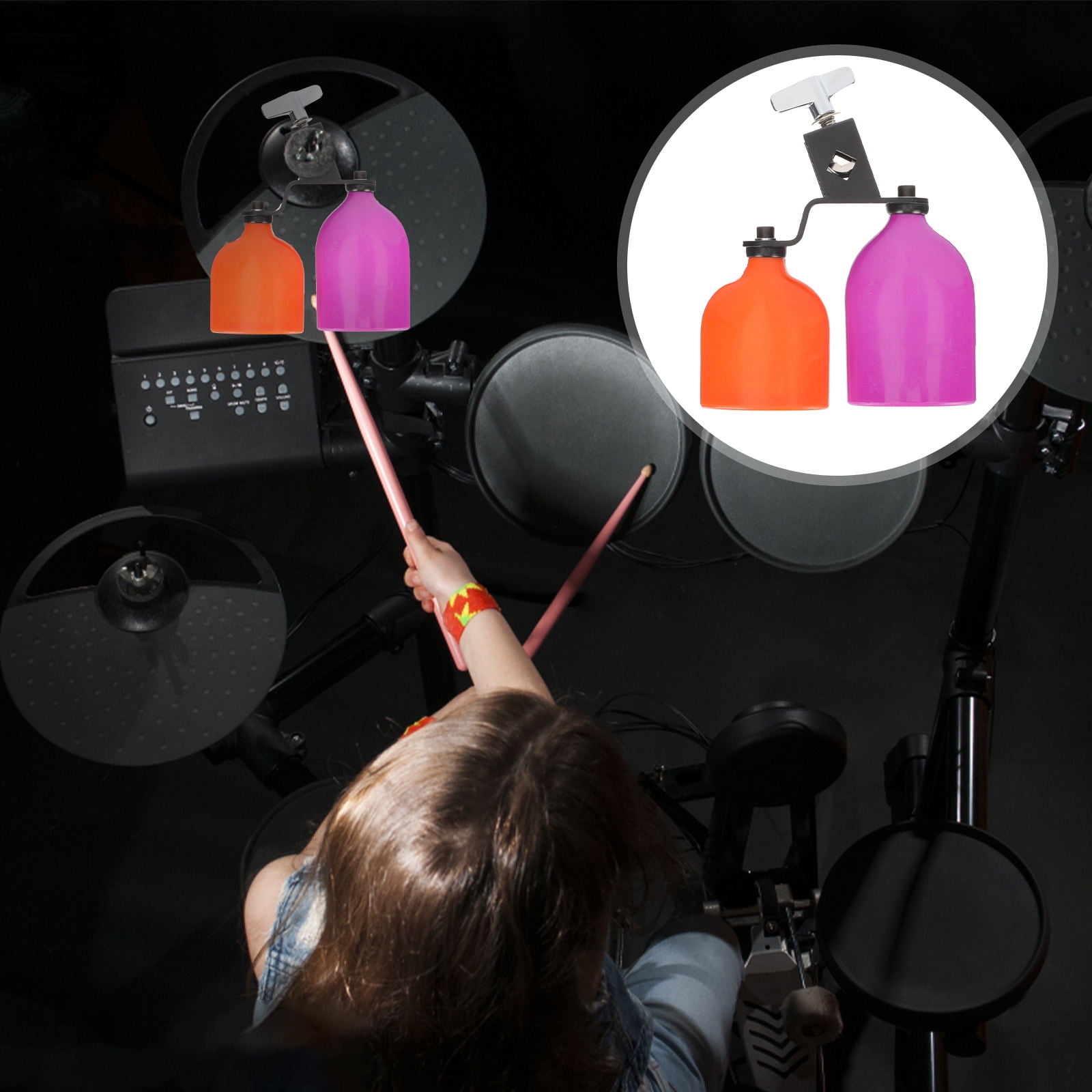 Raindrops 1Pcs High Low Tone Cowbell With Clear Sound For Drum Kit ...