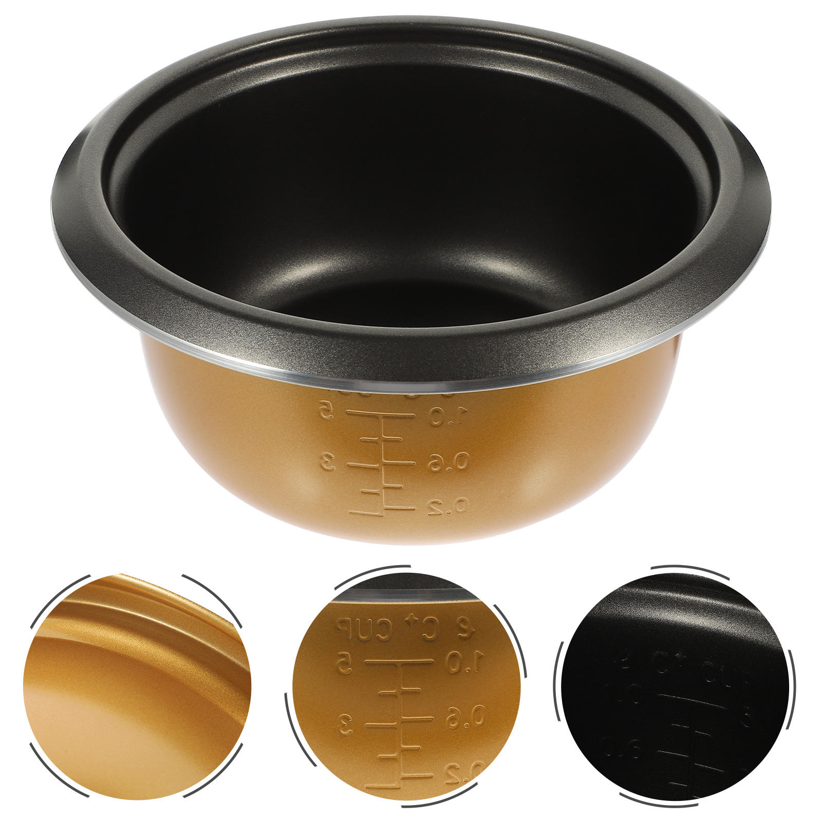 Raindrops 1Pcs Multipurpose Design Golden Round Rice Cooker Inner Pot ...