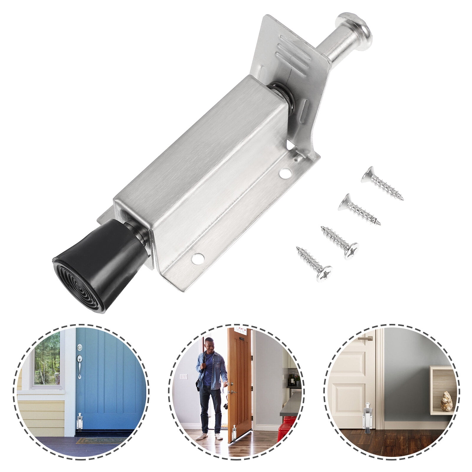 Raindrops 1Pcs Small Door Stop with Rubber and Stainless Steel for ...