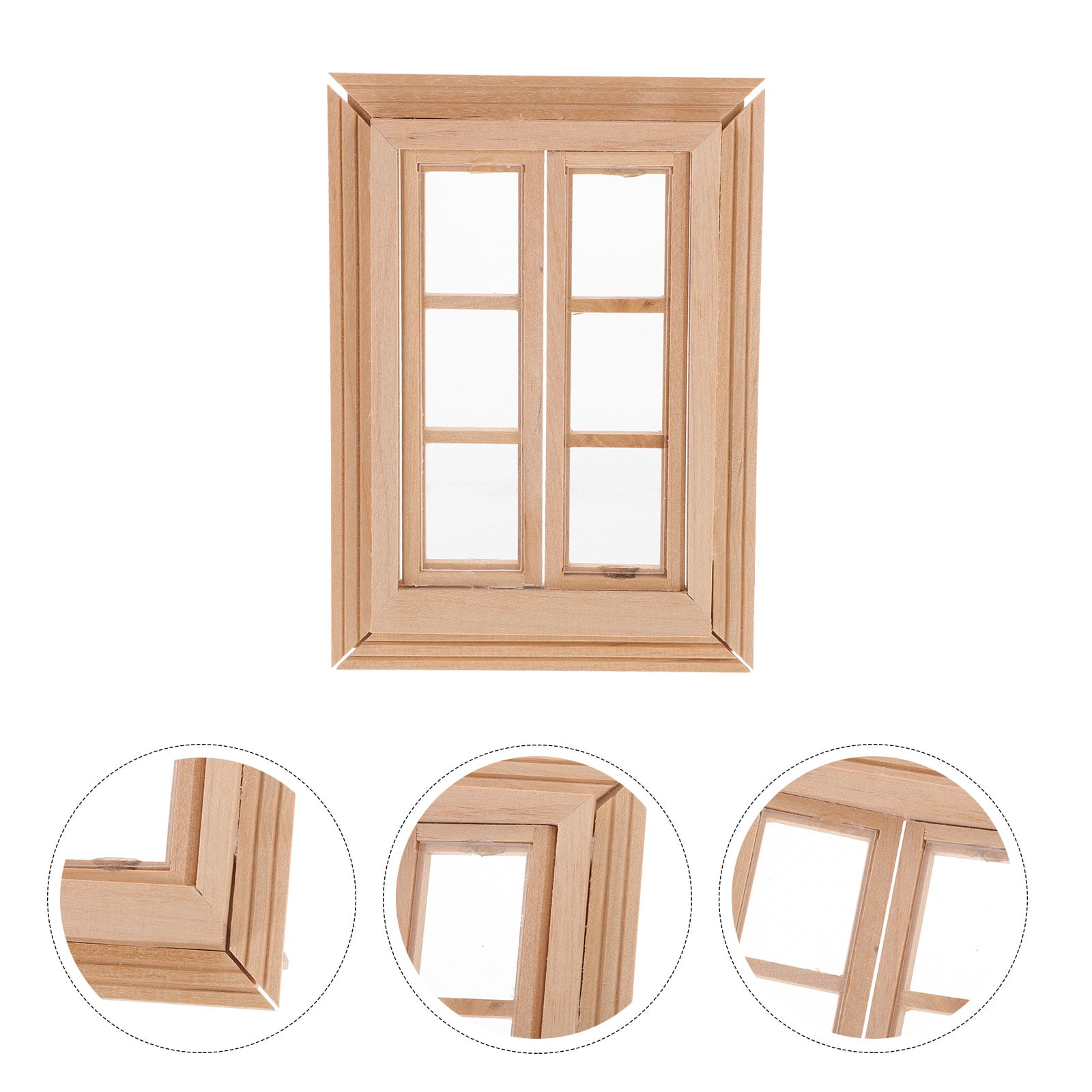 Raindrops 1Piece Dollhouse Window Light Yellow Rectangular Wooden ...