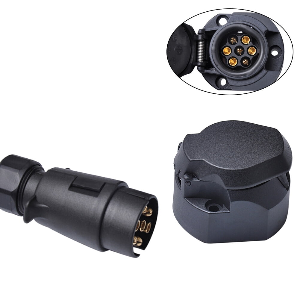Raindrops 1Set 7 Pin Trailer Connectors with Self-Grounding and ...