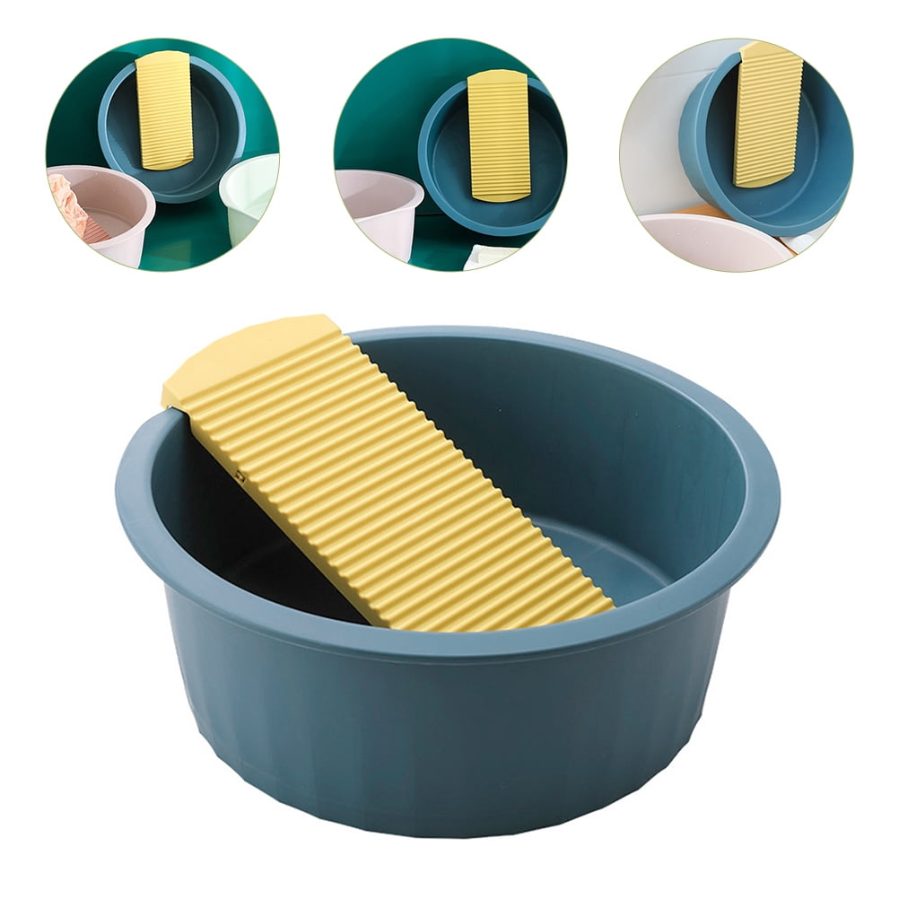 Raindrops 1Set Blue Plastic Washboard and Basin for Laundry Simple Look ...