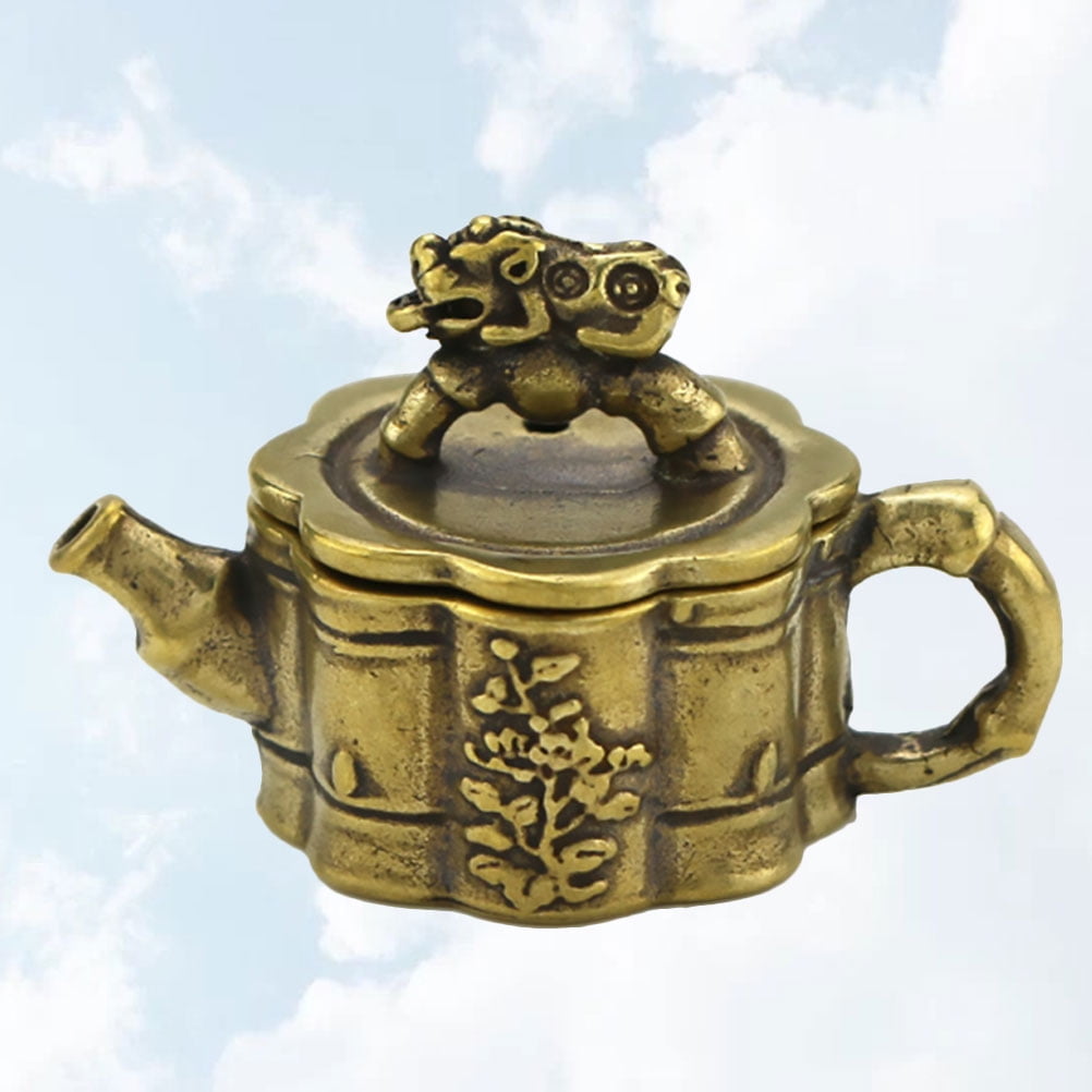 Raindrops 1Set Copper Sculpture Water Pot Golden Small Teapot Shape ...