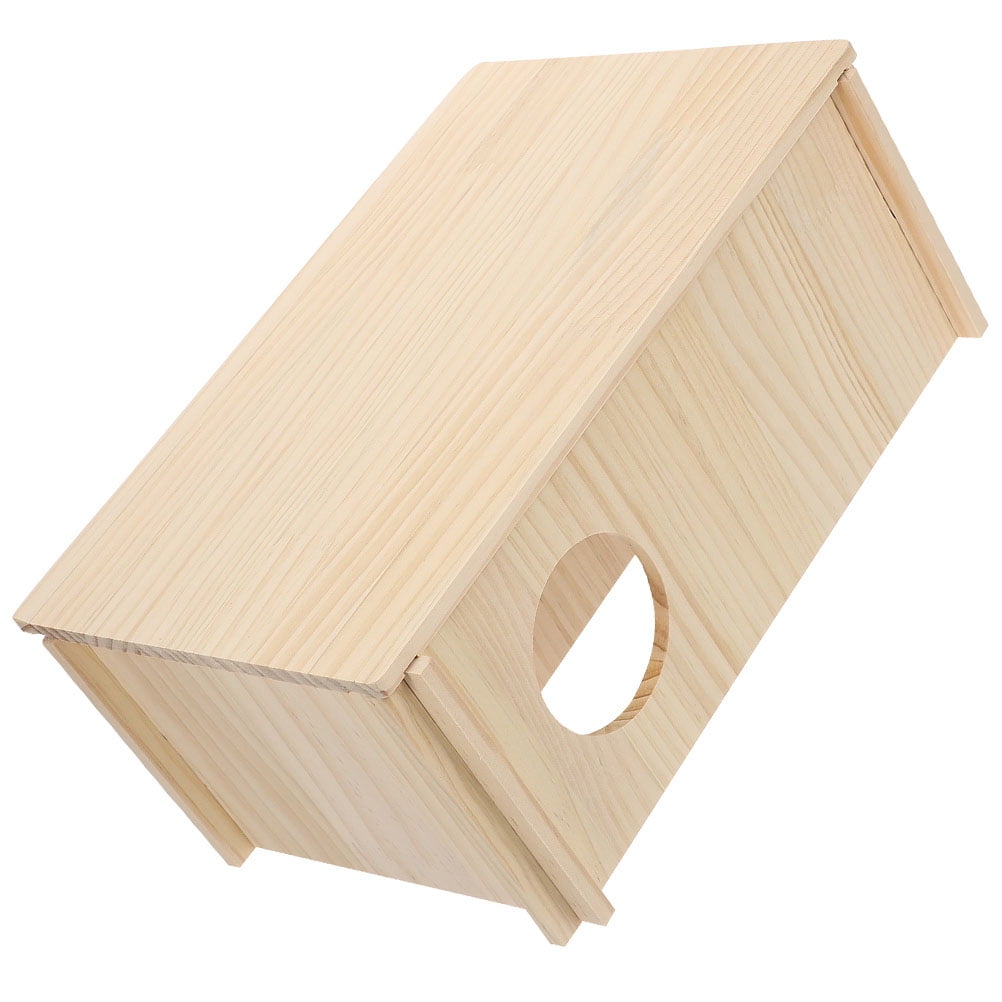 Raindrops Hamster House Wooden Hideout Light Brown 1 Set 11.79X5.89X3 ...
