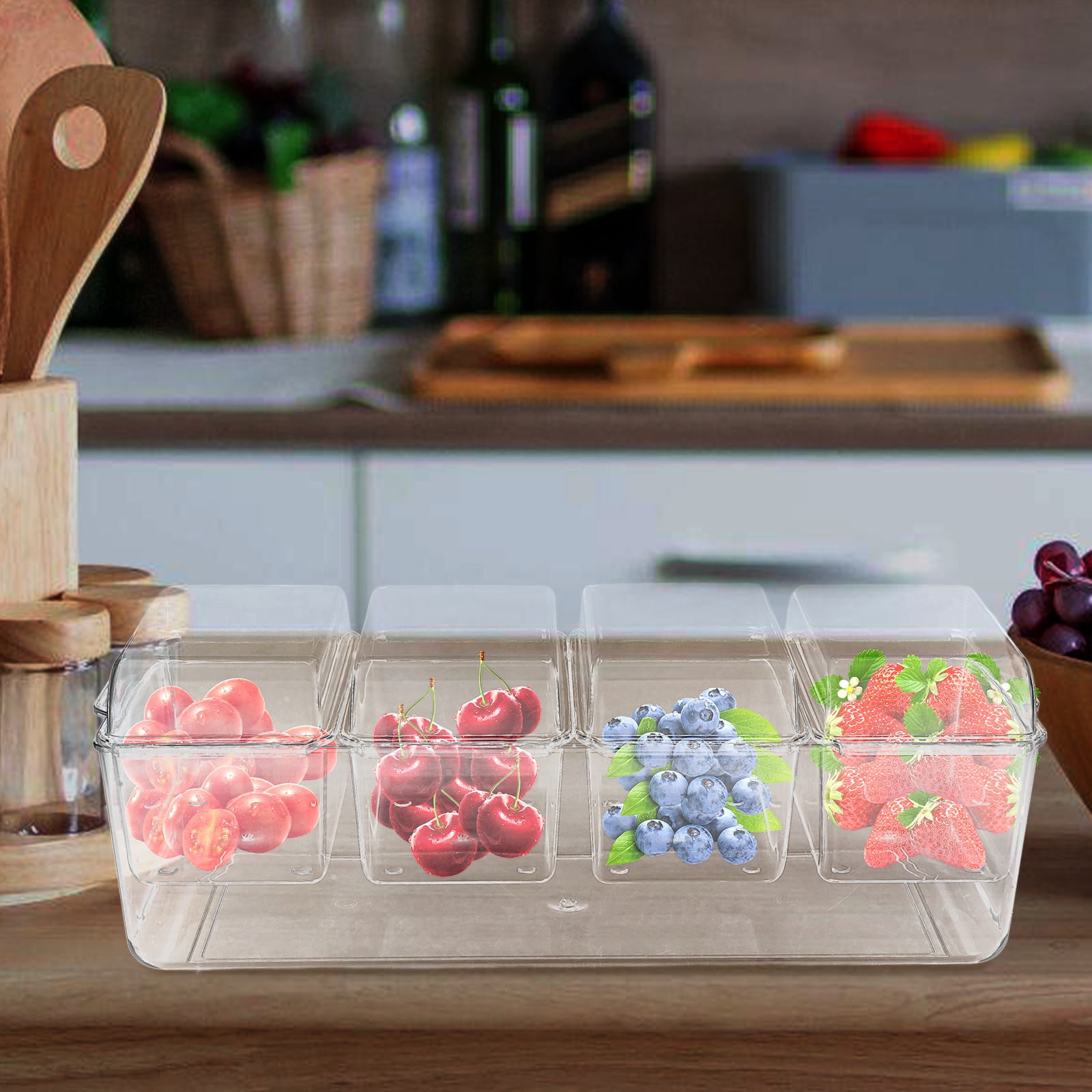 Raindrops 1Set Ice Chilled Condiment Caddie Chilled Serving Container ...
