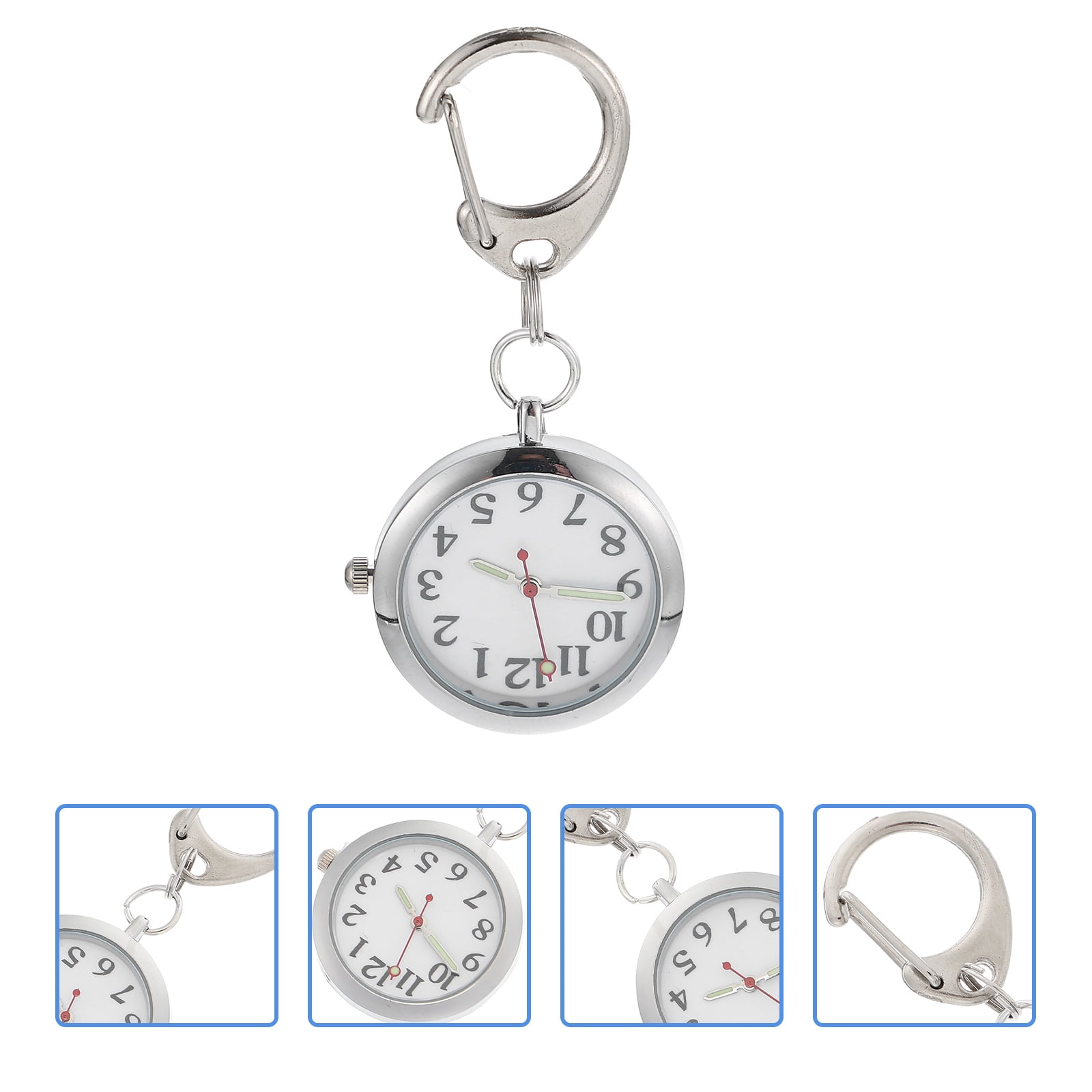 Raindrops 1Set Nurse Hanging Watch Silver Stainless Steel Glow In Dark ...