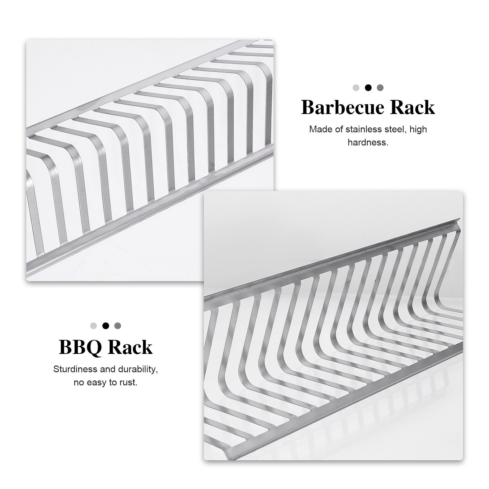 Raindrops 1Set Silver Rectangular Barbecue Rack for Outdoor Cooking and ...