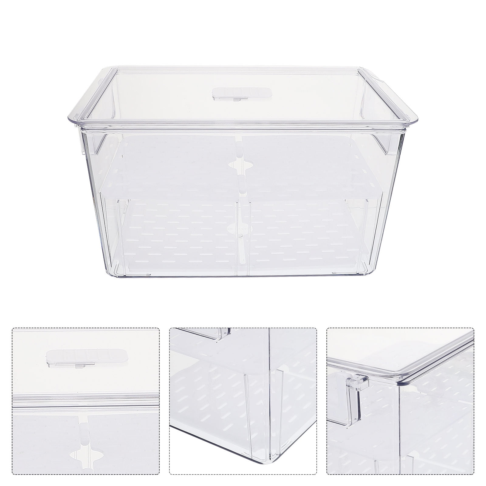 Raindrops 1Set Vegetable and Fruit Drain Box Transparent Plastic ...