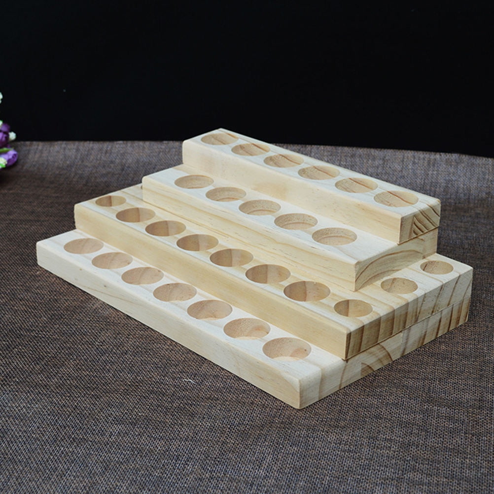 Raindrops 1pc 4-layer 30 Holes Wooden Essential Oil Box Aromatherapy ...