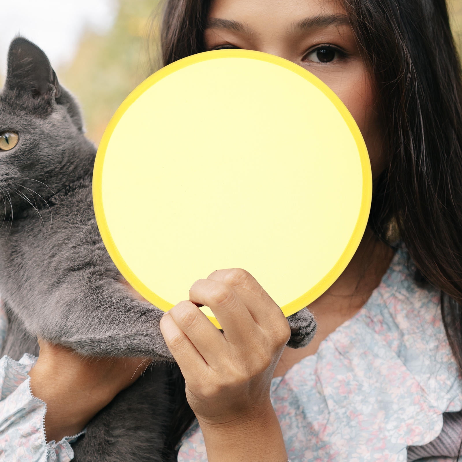 Raindrops 2 Pack Yellow Folding Hand Fans Lightweight Portable Mini ...