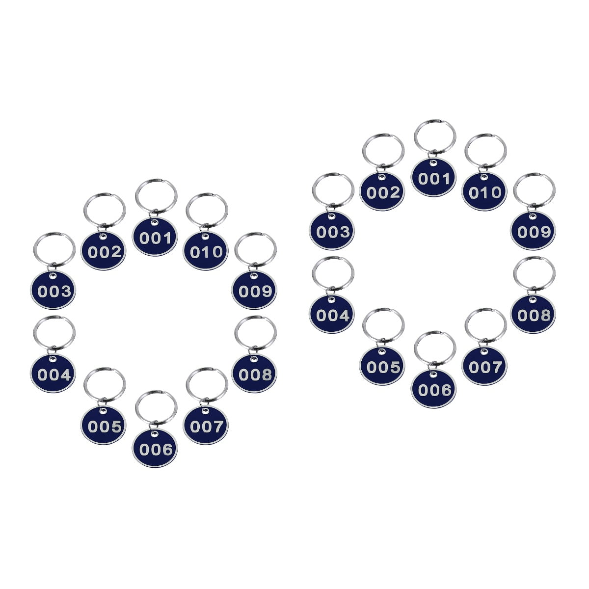 Raindrops 2 Packs /10pcs Numbered ID Tags with Ring Metal Key Tags ...