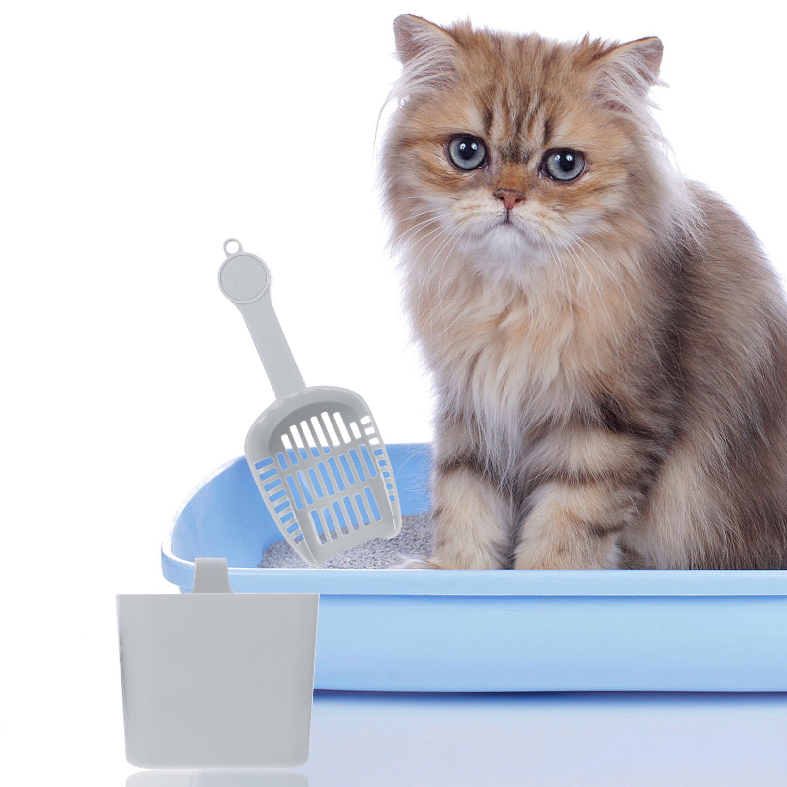 Raindrops 2 Pcs Cat Poop Scooper Litter Suit Compact Storage Pet Sand ...
