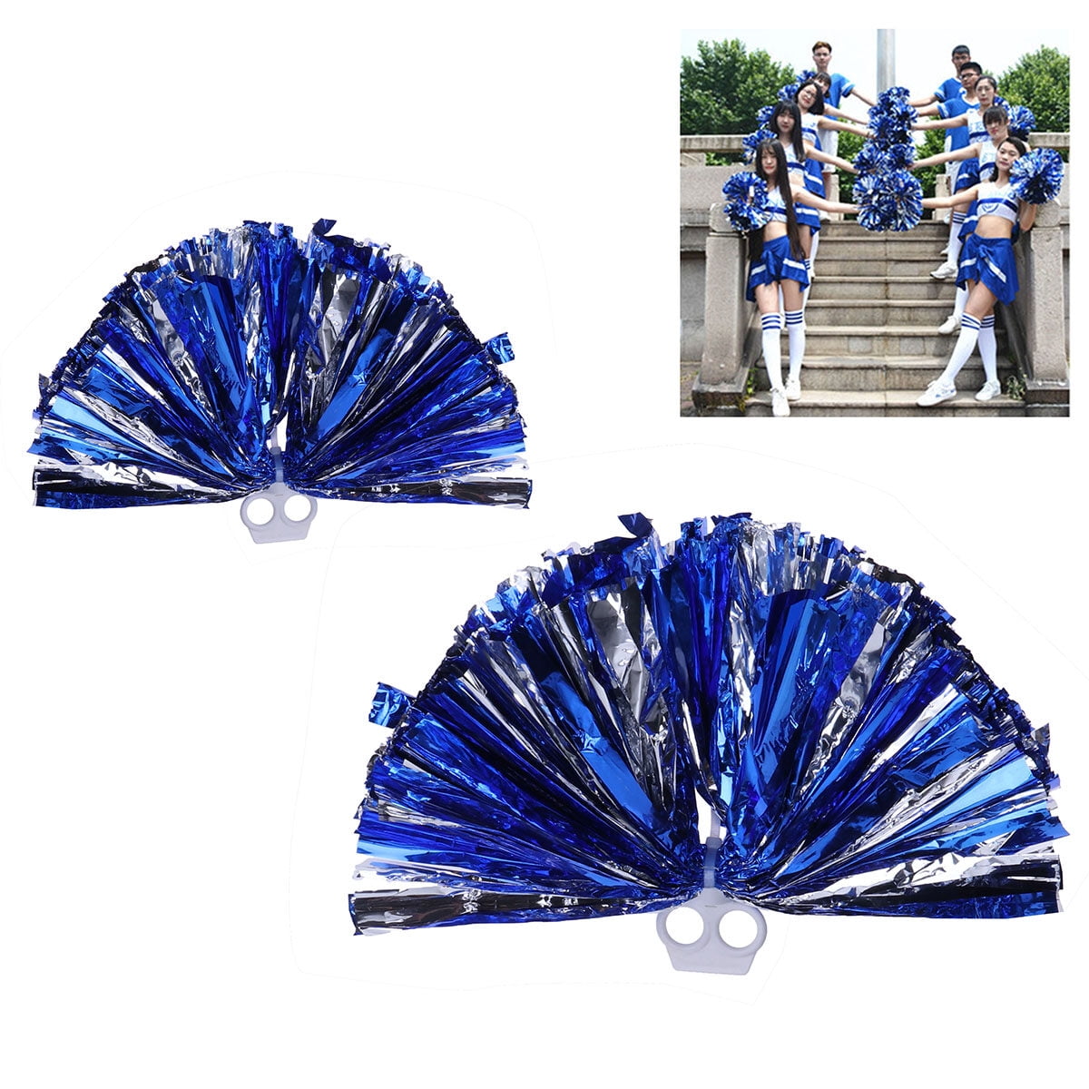Raindrops Cheerleading Poms Silver Ring Design 2Pack 11.8In - Walmart.com
