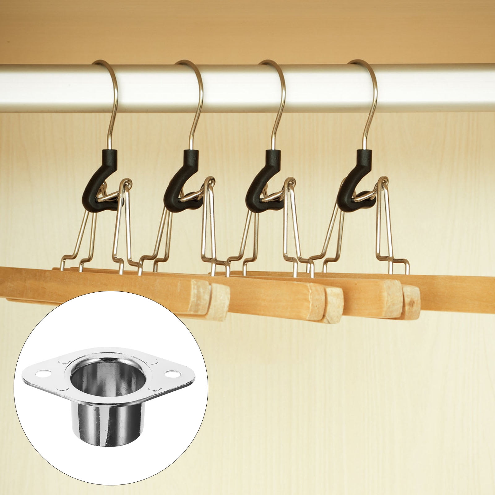 Raindrops 2 Pcs Closet Rods for Hanging Clothes Hanger Pole Base ...