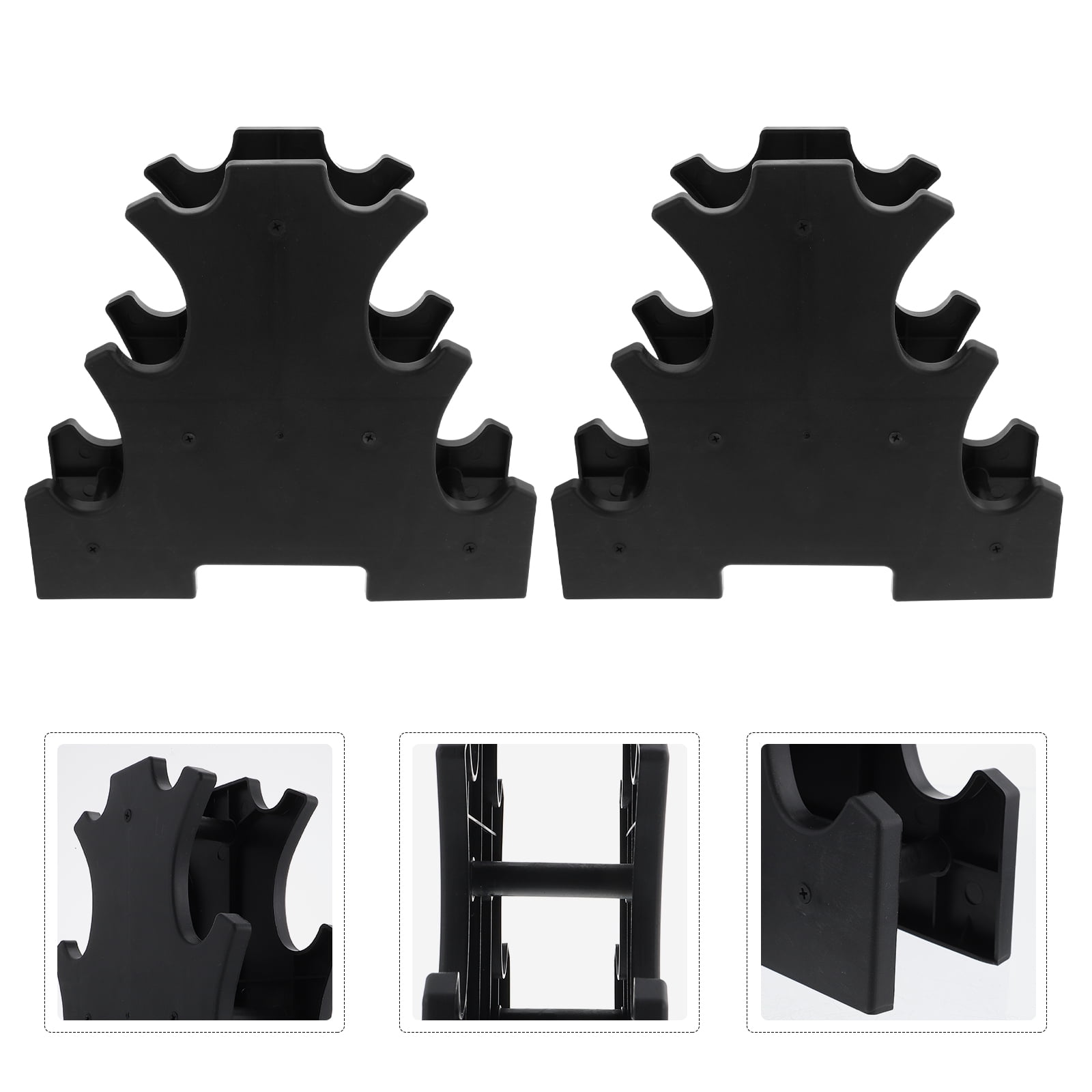 Raindrops 2 Pcs Dumbbell Weights Rack Sturdy Bracket Hanging Miss Black ...