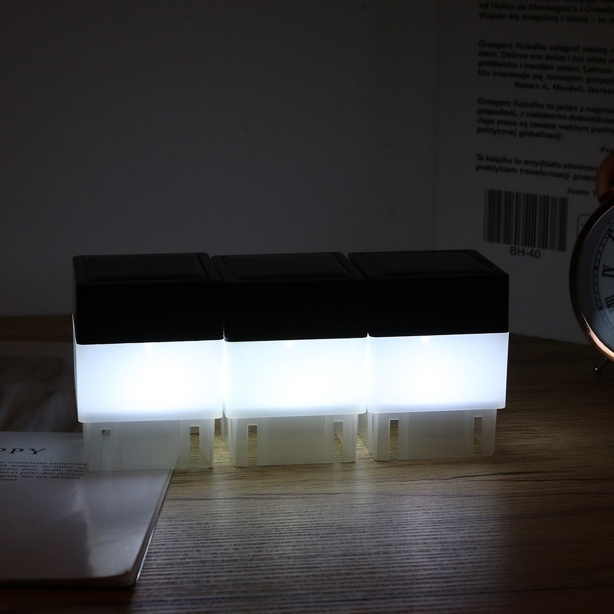 Raindrops 2 Pcs Fence Post Solar Light Lamp Pillar Lights Square Lamps - Walmart.com