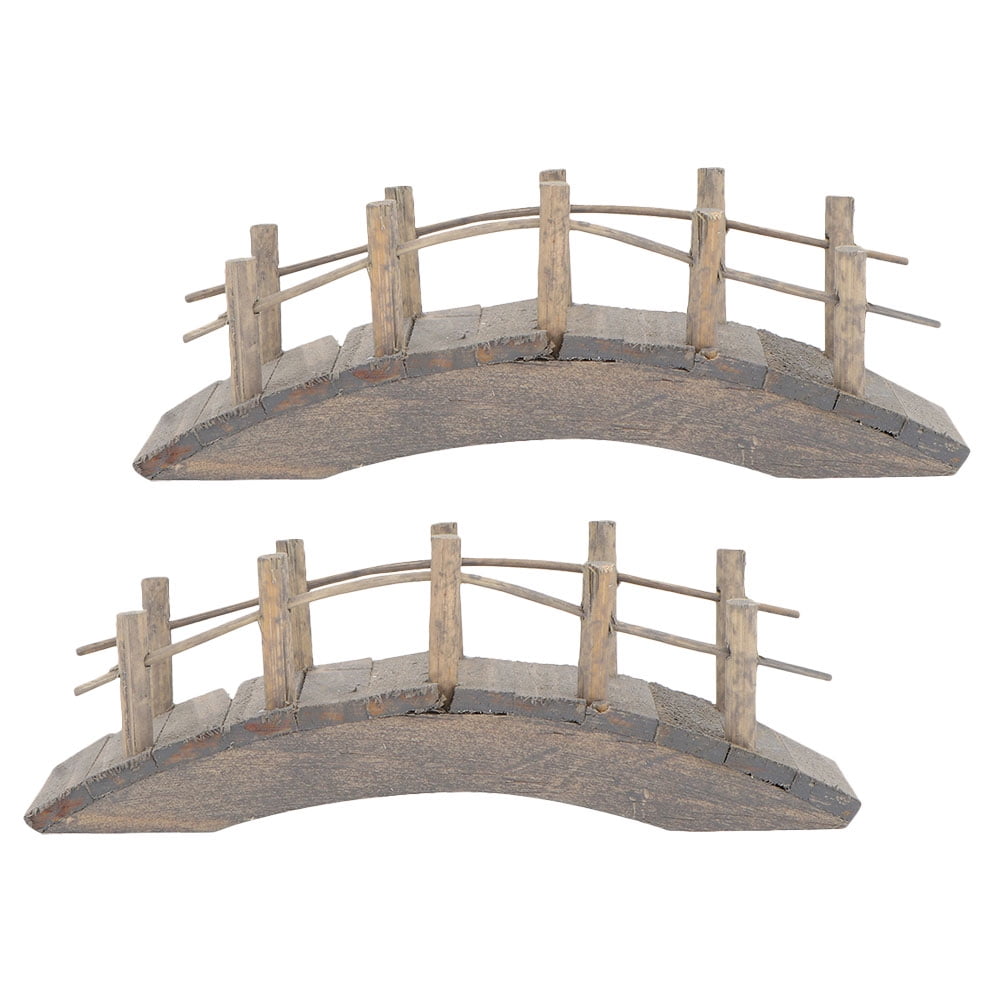Raindrops 2 Pcs Garden Pathway Bridge Figurines Pond Decor Toy ...