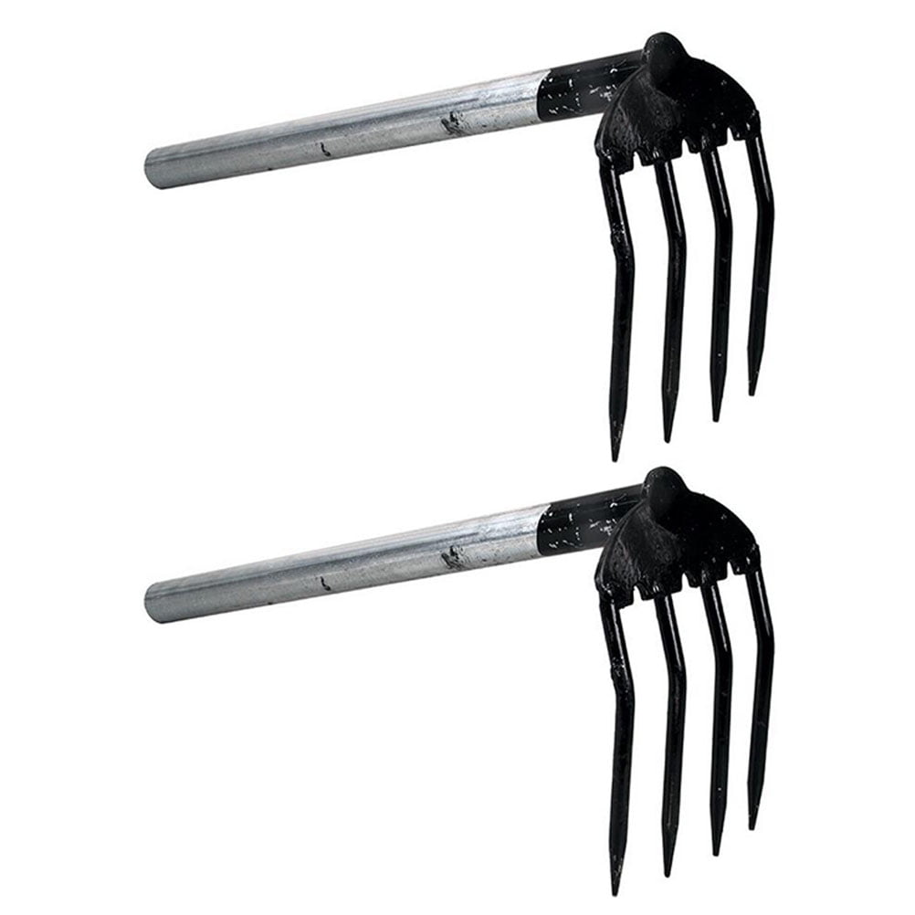 Raindrops 2 Pcs Garden Tools Cultivator Hand Rake Four-tooth Loosening ...