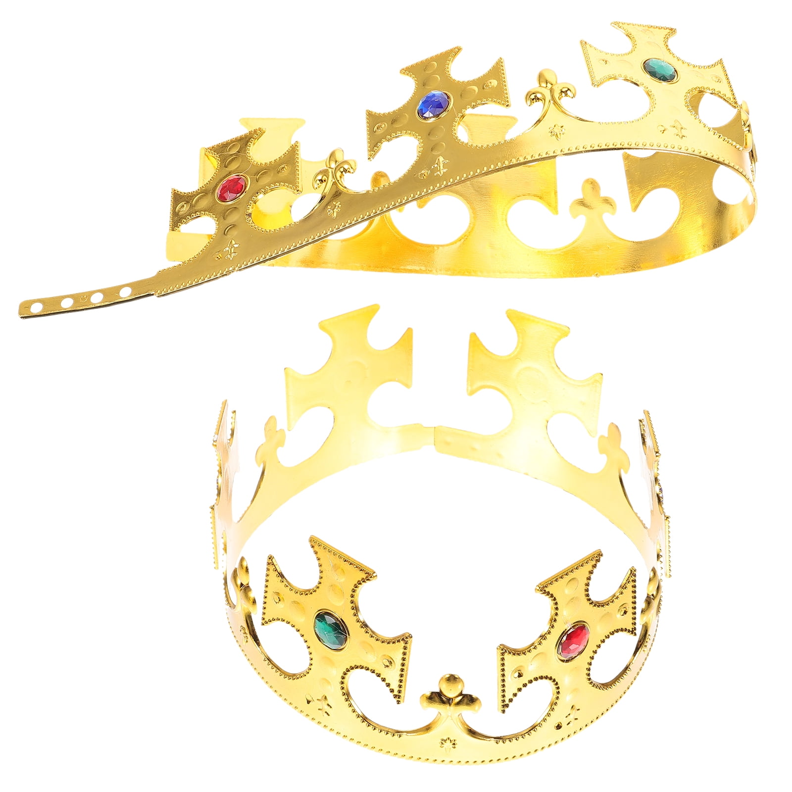 Raindrops 2 Pcs Halloween Party Golden King Crown Plastic Plating Queen ...