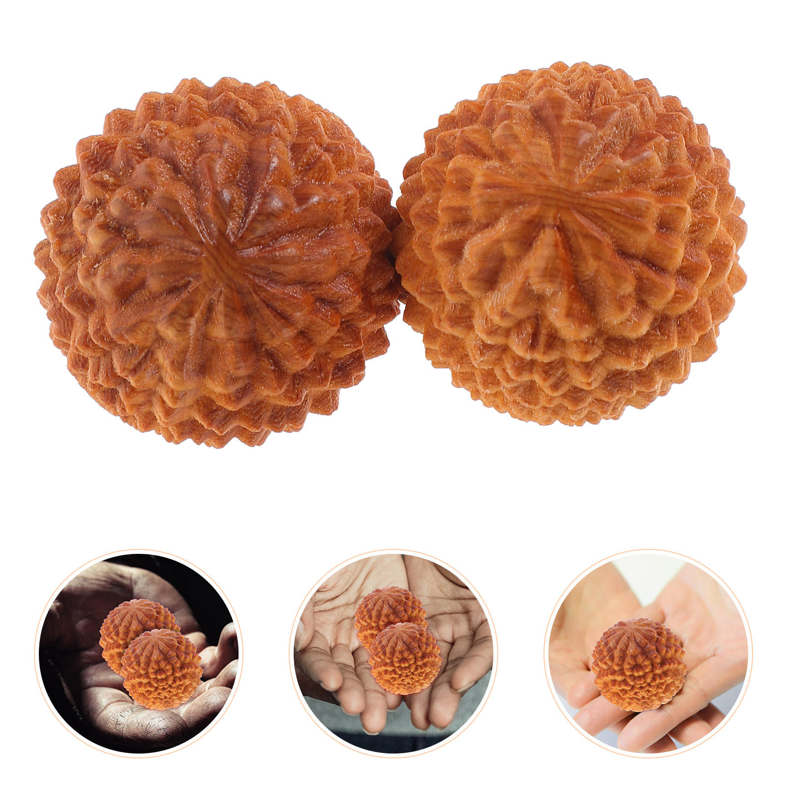 HIAKDOFT Hand Balls Massage Balls Wood 2Pcs 1.57X1.57X1.57in - Walmart.com