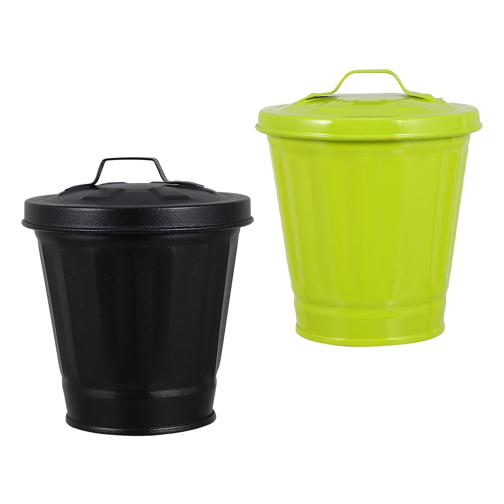 Raindrops 2 Pcs Mini Trash Cans Rubbish Bin Youth Room Dustbin Office ...
