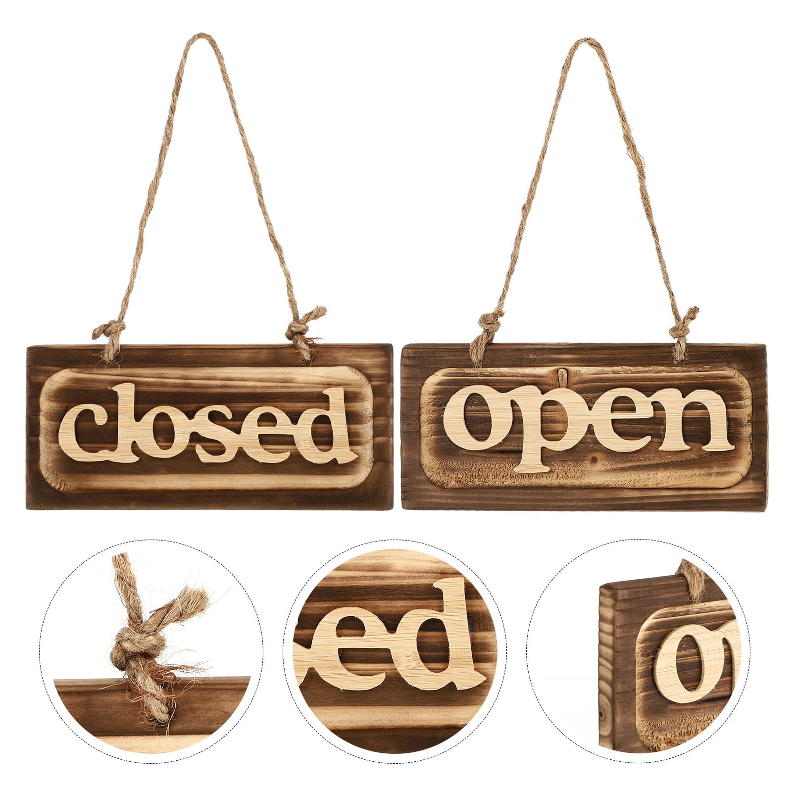 Raindrops 2 Pcs Retro Door Sign Welcome Open House Tag Closed for Shop ...