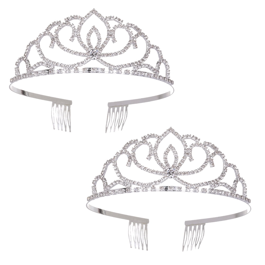 Raindrops 2 Pcs Rhinestone Crown Headband Princess Crowns for Kids ...