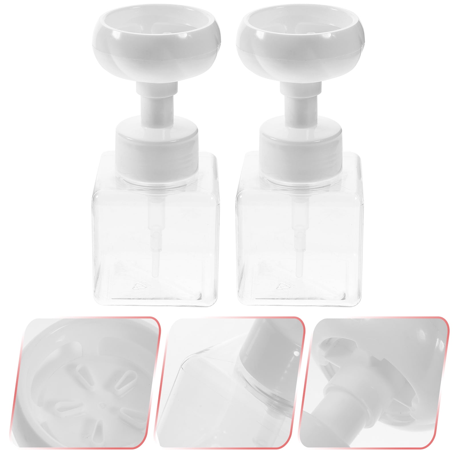 Raindrops 2 Pcs Shampoo Dispenser Push Sparkling Bottle Refillable Soap ...