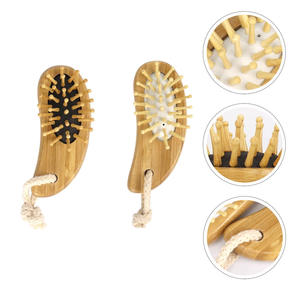 Raindrops 2 Pcs Straightening Airbag Wood Comb Short Hair Comb 10x4cm ...